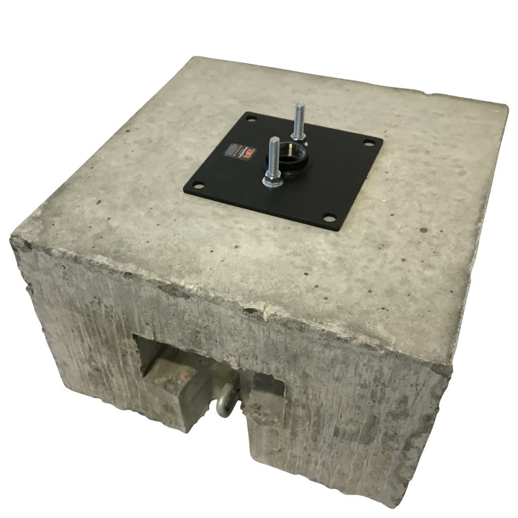 Pole Base 8B (Black Pipe Block Mount) - B&R Innovations