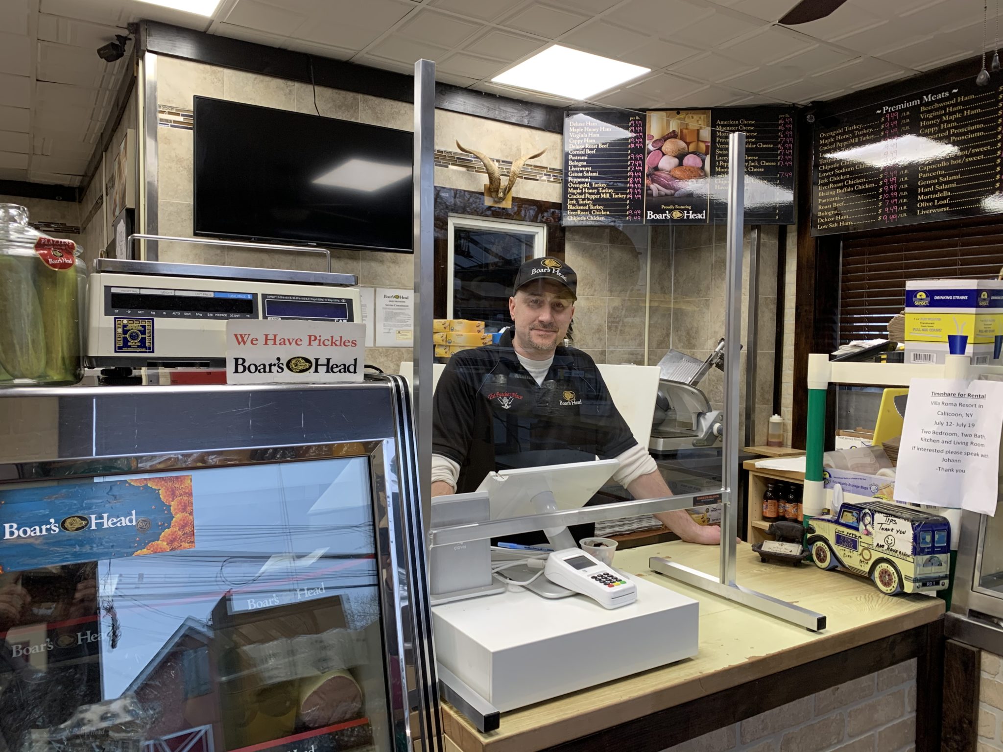 SNEEZE-BLOCK Countertop Sneeze/Cough Guard Shield w/ 8" pass-thru - B&R ...