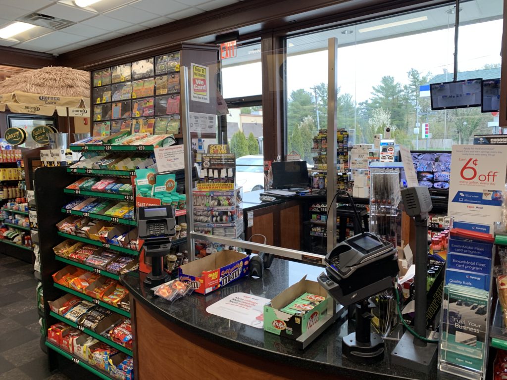 SNEEZE-BLOCK Countertop Sneeze/Cough Guard Shield w/ 8" pass-thru - B&R ...