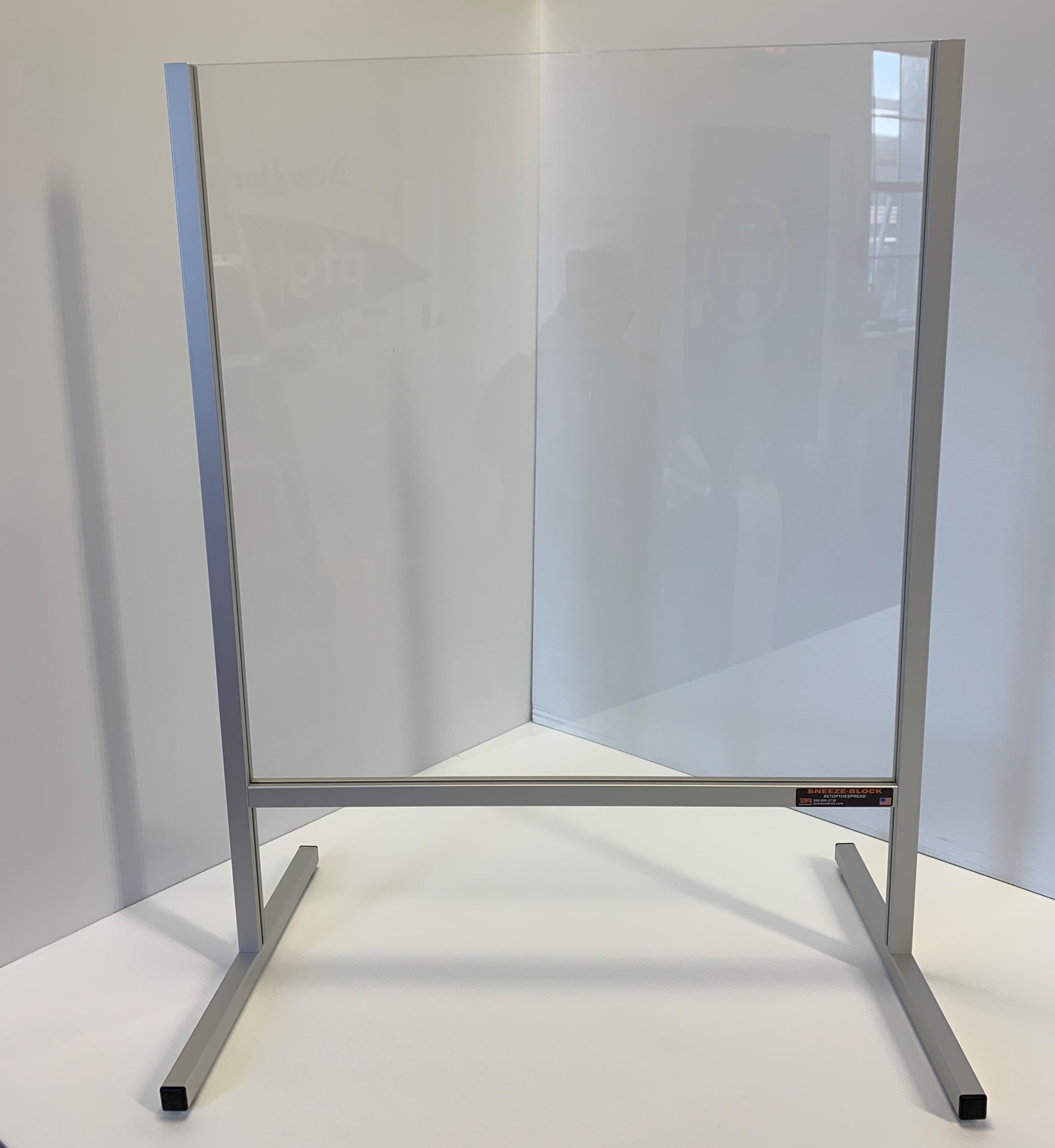 SNEEZE-BLOCK Countertop Sneeze/Cough Guard Shield w/ 8" pass-thru - B&R ...