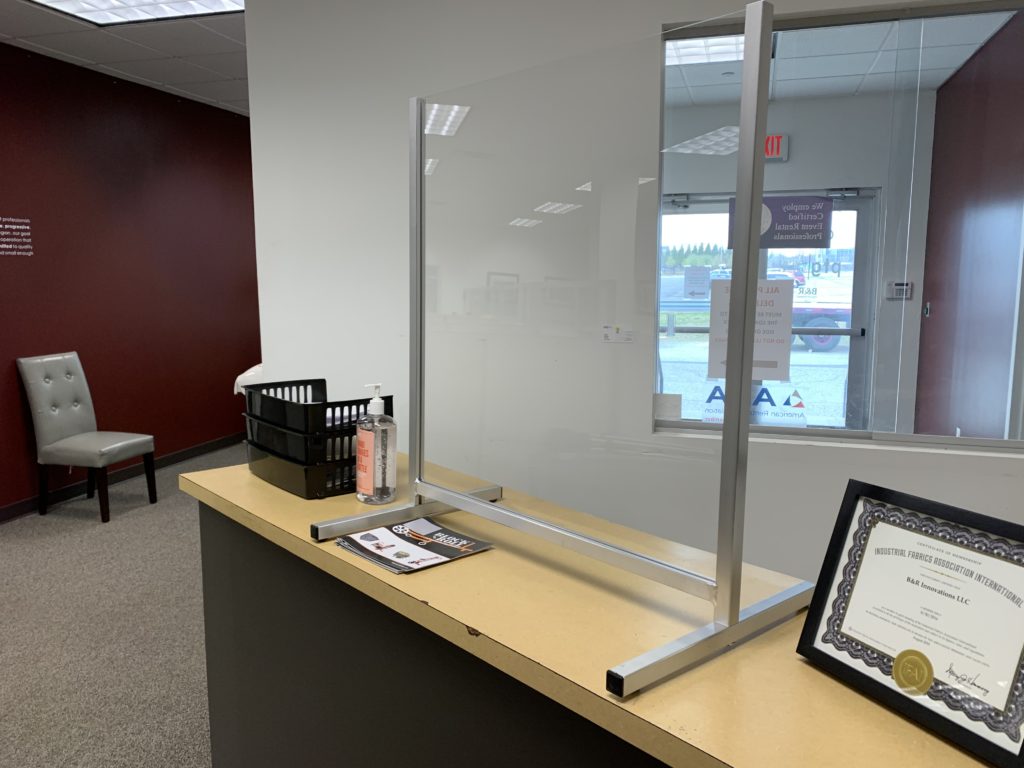 SNEEZE-BLOCK Office Desk - Countertop Sneeze/Cough Guard Shield w/ 2 ...