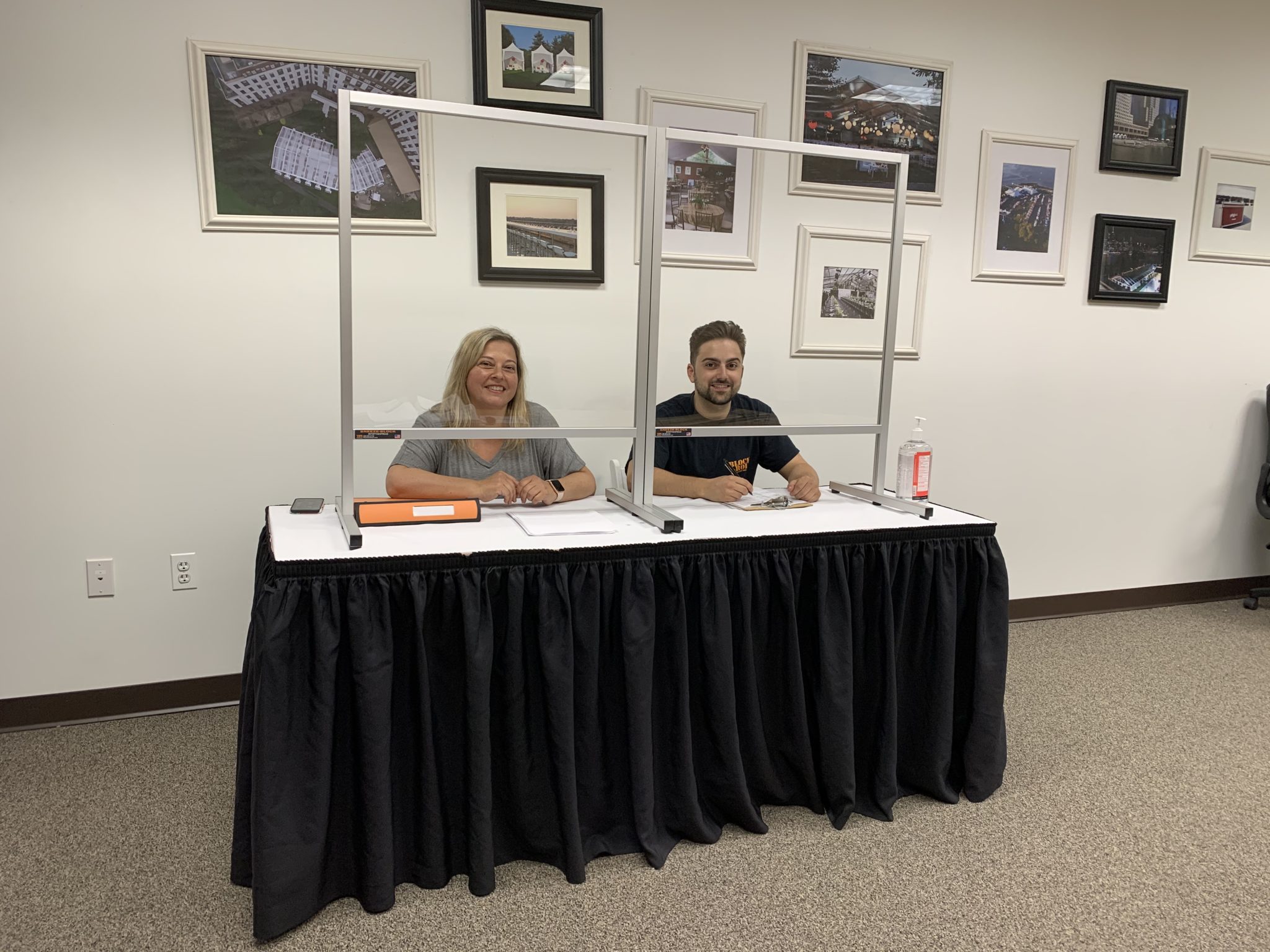 Portable Free Standing SNEEZE-BLOCK Sneeze/Cough Guard Shield w/ 8 ...